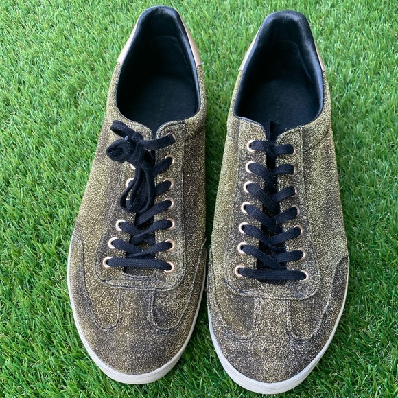 Zara | Shoes | Zara Man Gold Glitter Sneakers | Poshmark